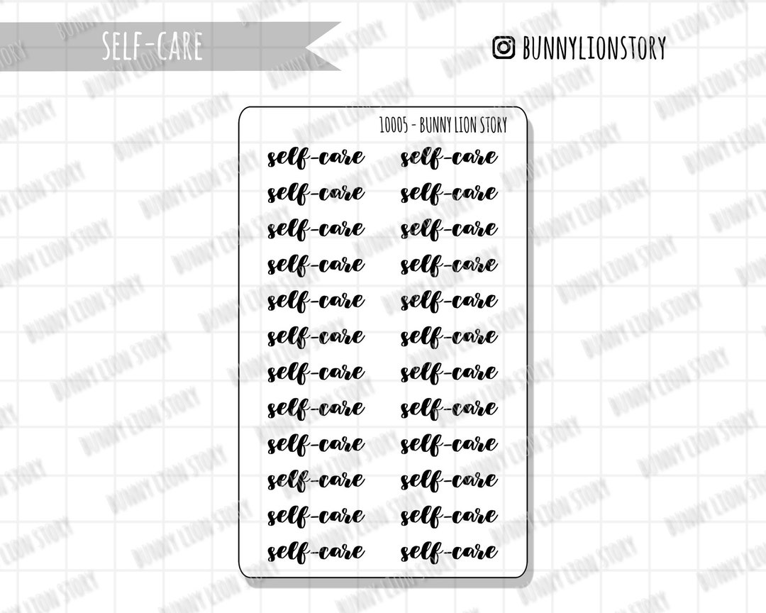 Self-care Word Text Calm Me Time Bullet Journal Planner Sticker Travel ...