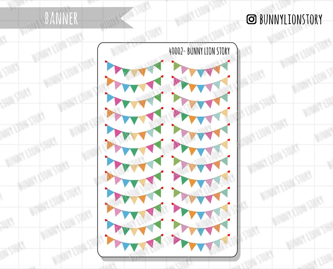 Flag Banner Bunting Rainbow Pastel Happy Color | Cute Kawaii Planner ...