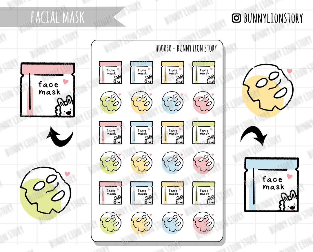 Facial Routine Masker Serum Sheet Mask Cute Kawaii Planner Scrapbook ...