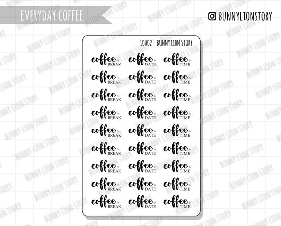 Coffee Sticker Header Script Word Decorative Bullet Journal - Etsy