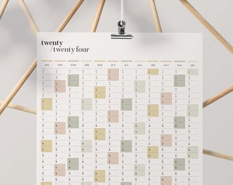 Printable PDF A2 & A1 Full Year Landscape Wall Planner - Etsy