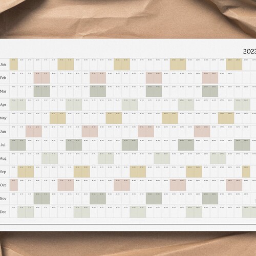 Printable PDF A2 & A1 Full Year Landscape Wall Planner - Etsy