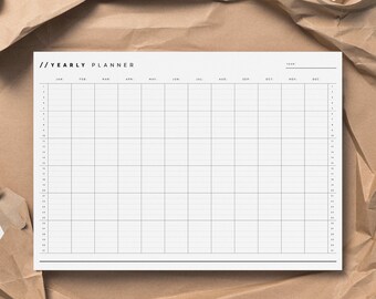 Printable PDF 2024 Full Year Wall Planner A2 & A1 Landscape Box ...