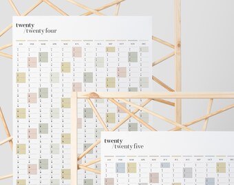 2024 Full Year Wall Planner A2 & A1 Portrait Yearly Calendar - Etsy