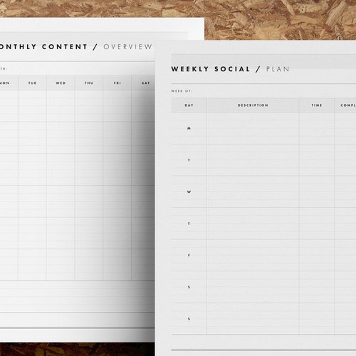 Social Media Planner Printable Facebook Tracker Instagram - Etsy