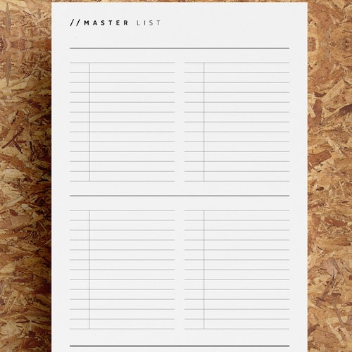 Master Task List Printable Task Planner Master to Do List - Etsy