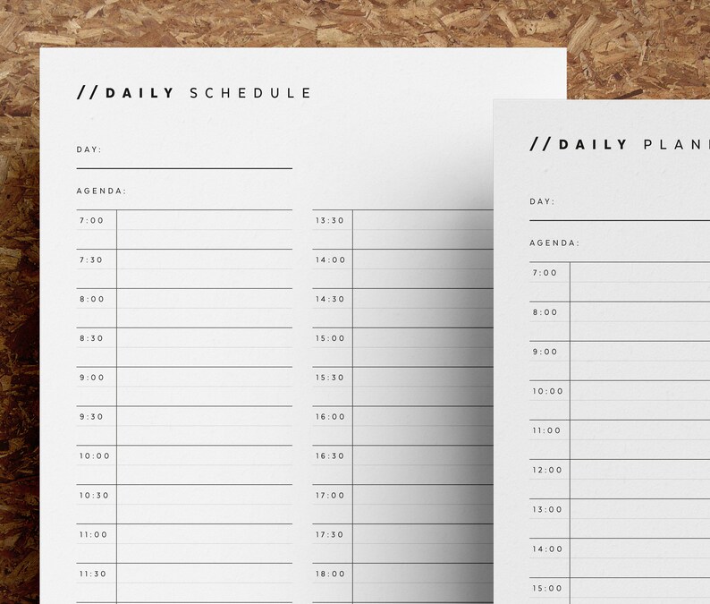 Daily Schedule & Task Planner Printable | Day Planner | Appointment ...