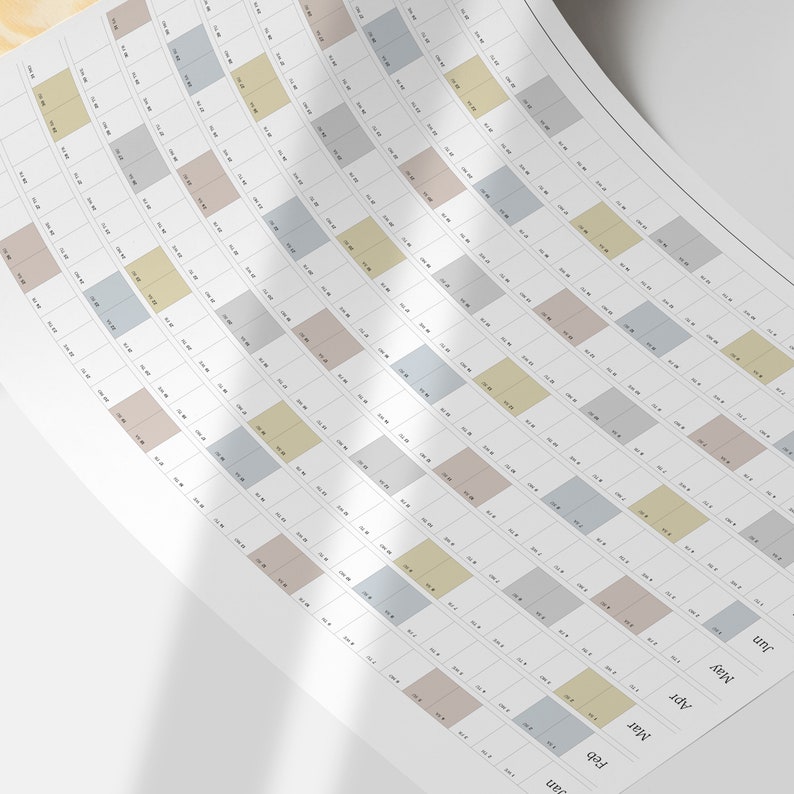 Printable PDF | 2025 Landscape Wall Planner | A2 & A1 Full Year ...