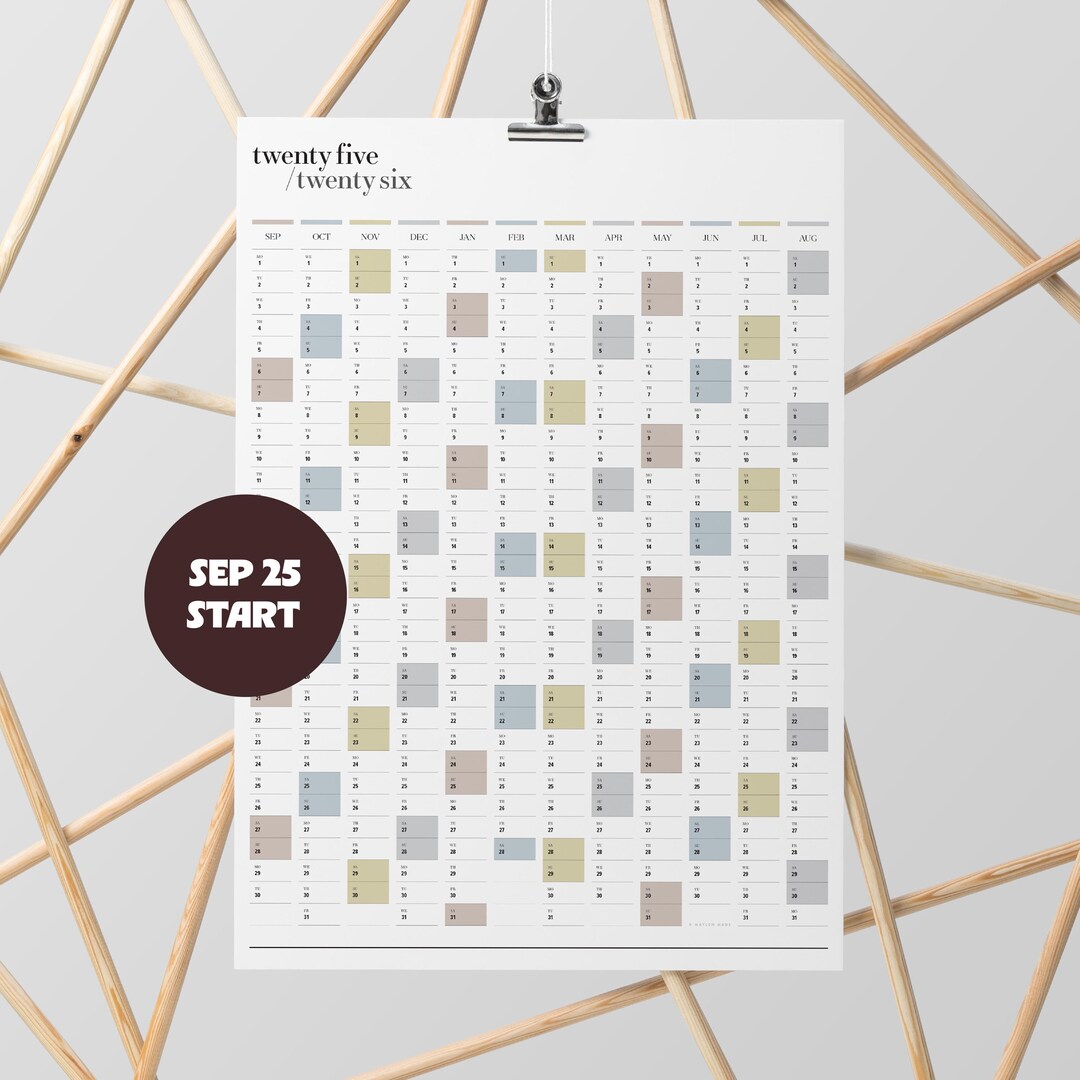 Printable PDF | 2025-2026 Academic Mid Year Wall Planner | September ...