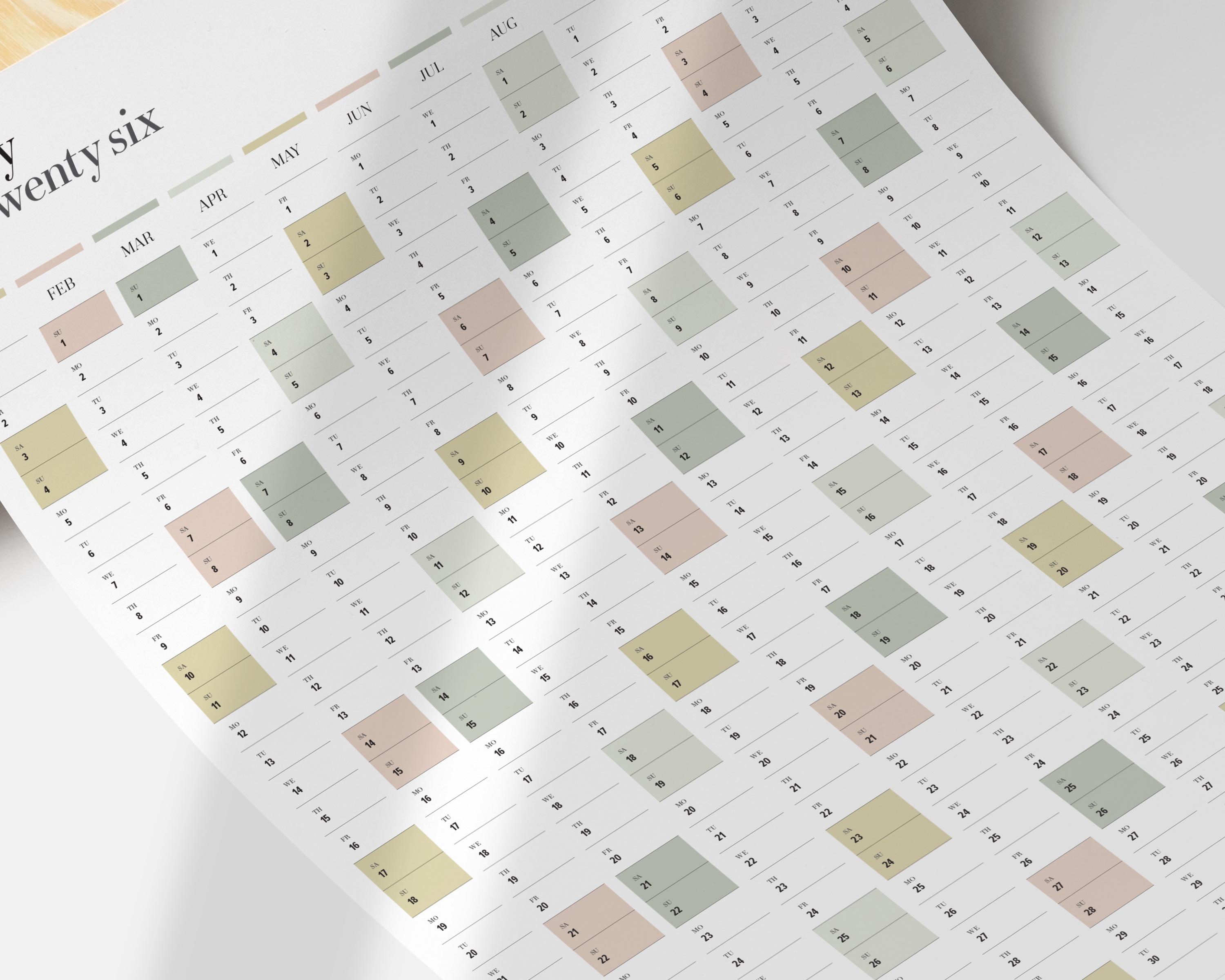 2026 + 2027 Printable Wall Planner Duo | A2 & A1 Portrait Yearly ...