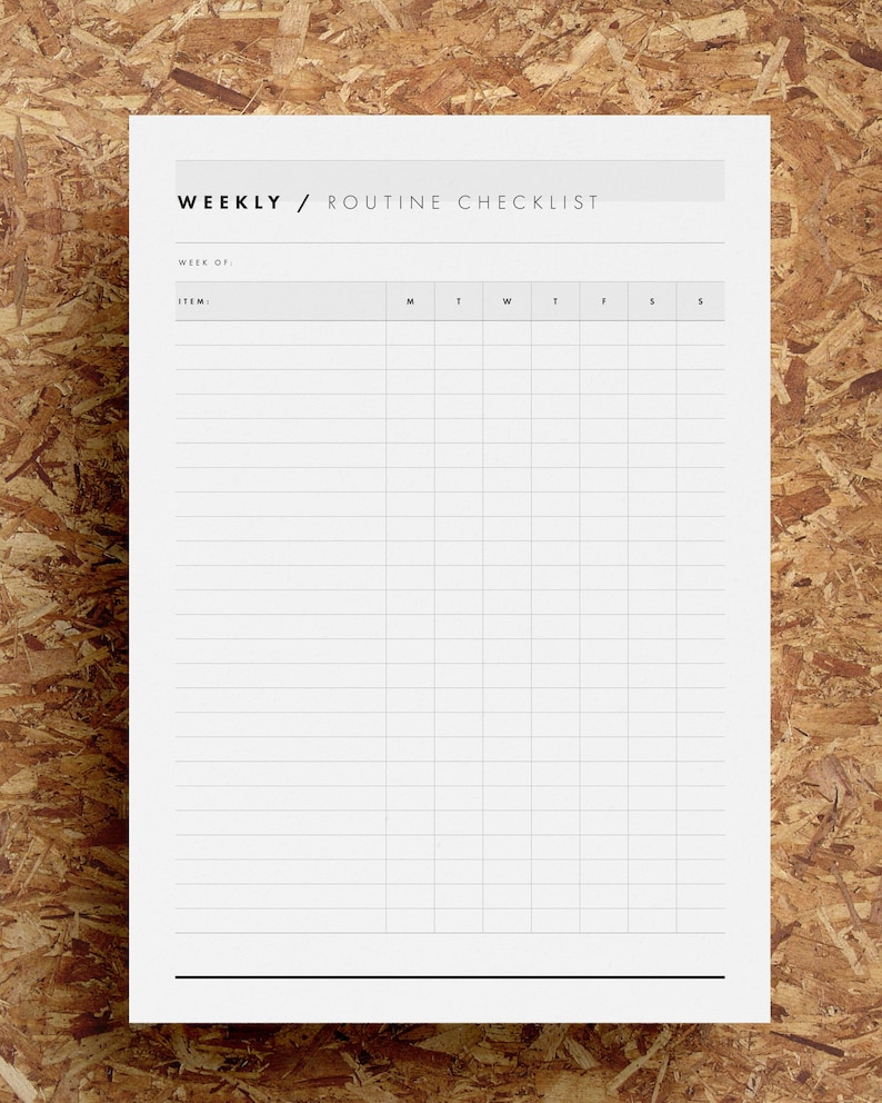 Printable Habit & Routine Tracker Weekly Routine Checklist - Etsy