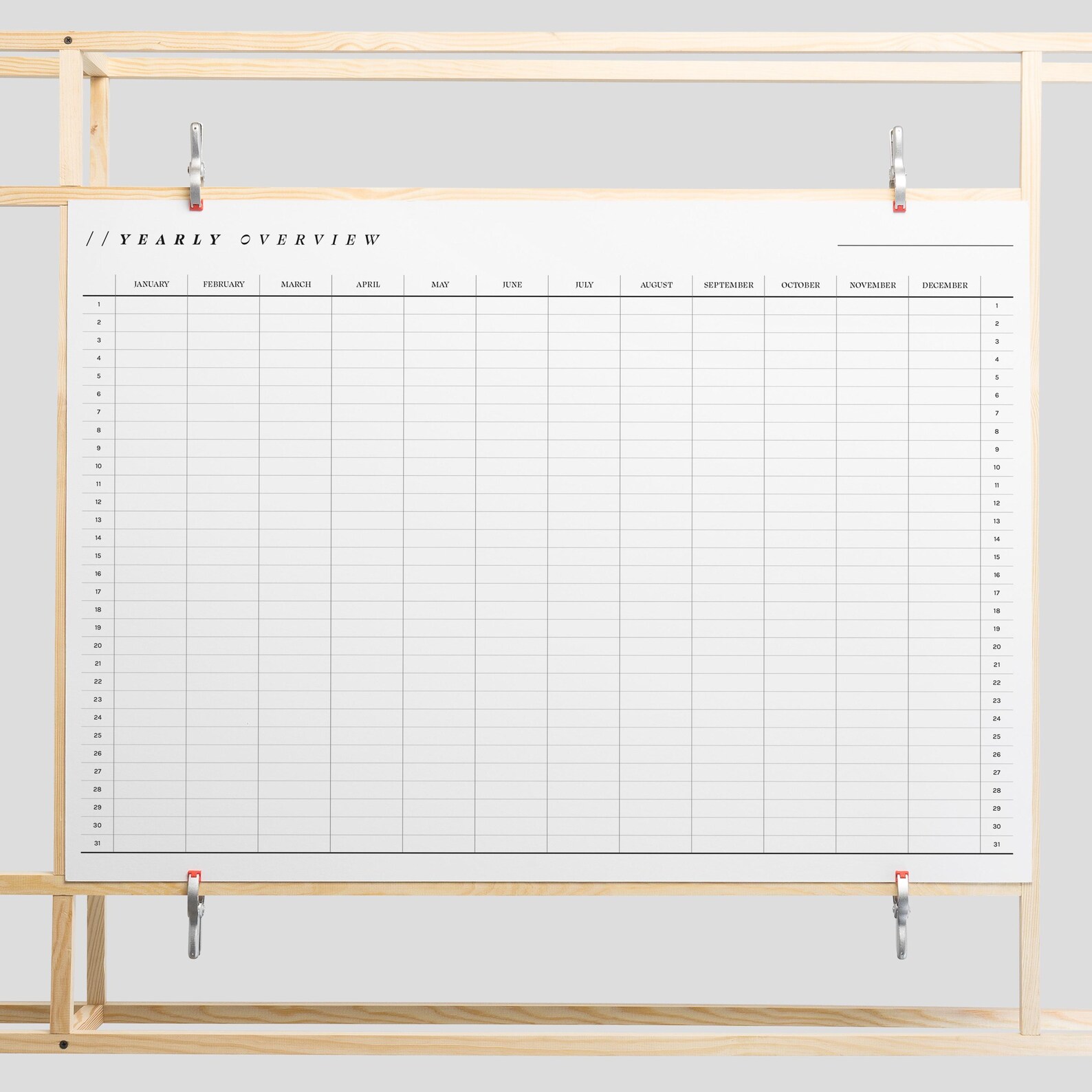 A2 & A1 UNDATED Landscape Wall Planner | Printable PDF | Any Year ...