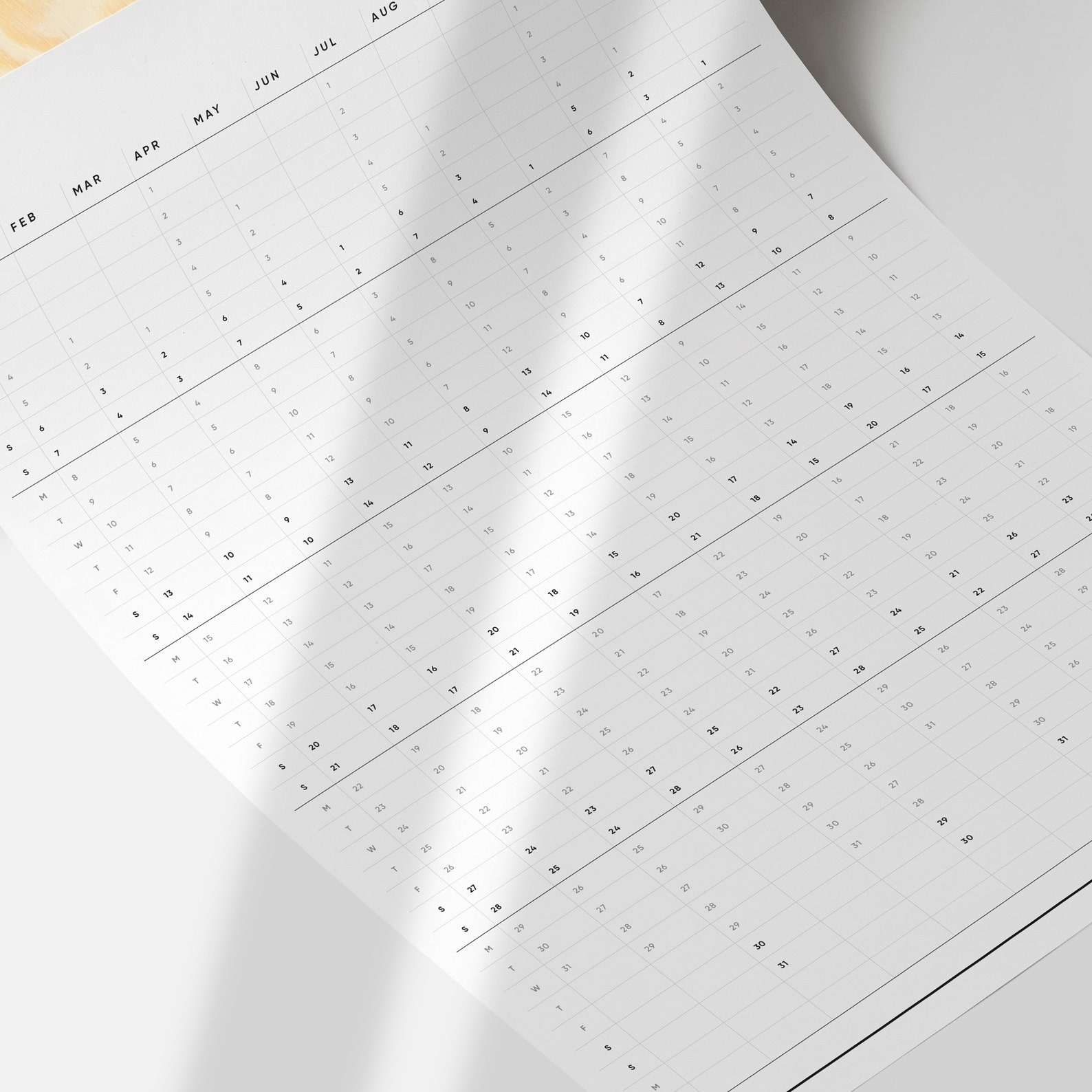 Printable PDF 2024 Minimal Portrait Wall Planner A2 & A1 Full Year ...