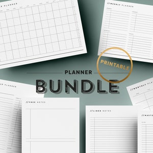 Printable Planner Bundle | Undated Planner Pages | Yearly Monthly ...