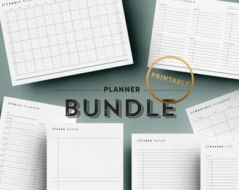 Printable Planner Bundle daily, Weekly, Monthly, Yearly - Etsy