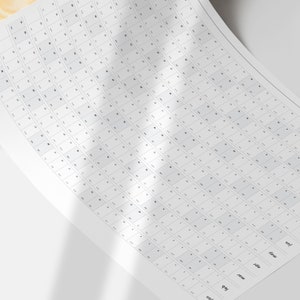 Printable PDF | 2025 Full Year Box Wall Planner | A2 & A1 Portrait Year ...