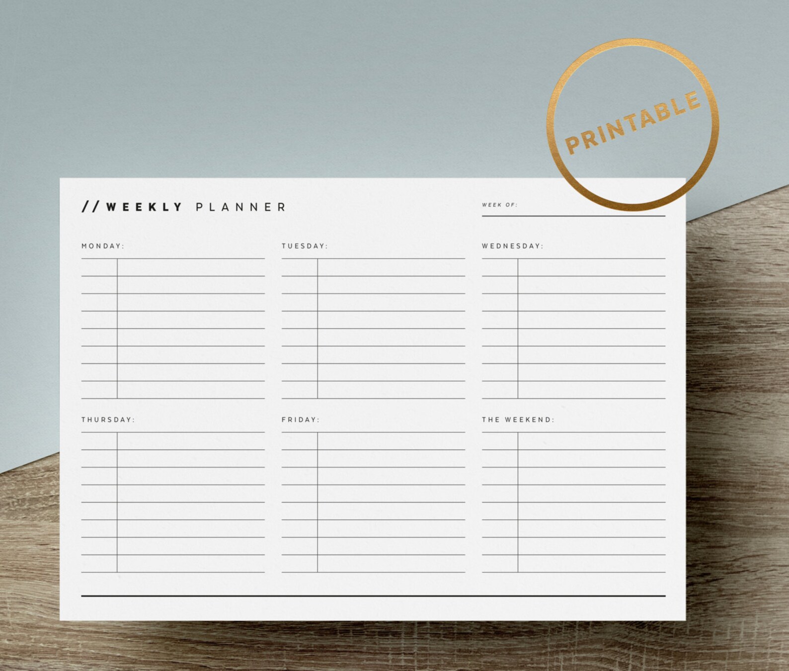 Weekly Planner Printable to Do List Weekly Task Overview Undated Agenda ...