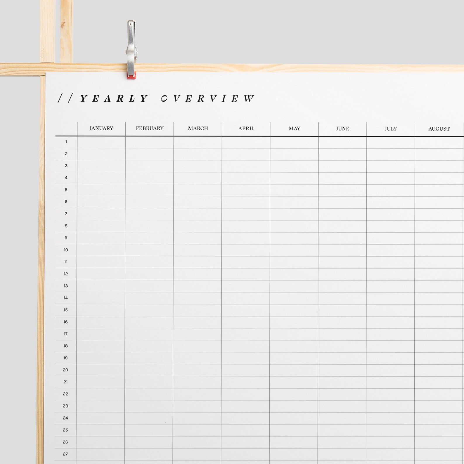 A2 & A1 UNDATED Landscape Wall Planner | Printable PDF | Any Year ...