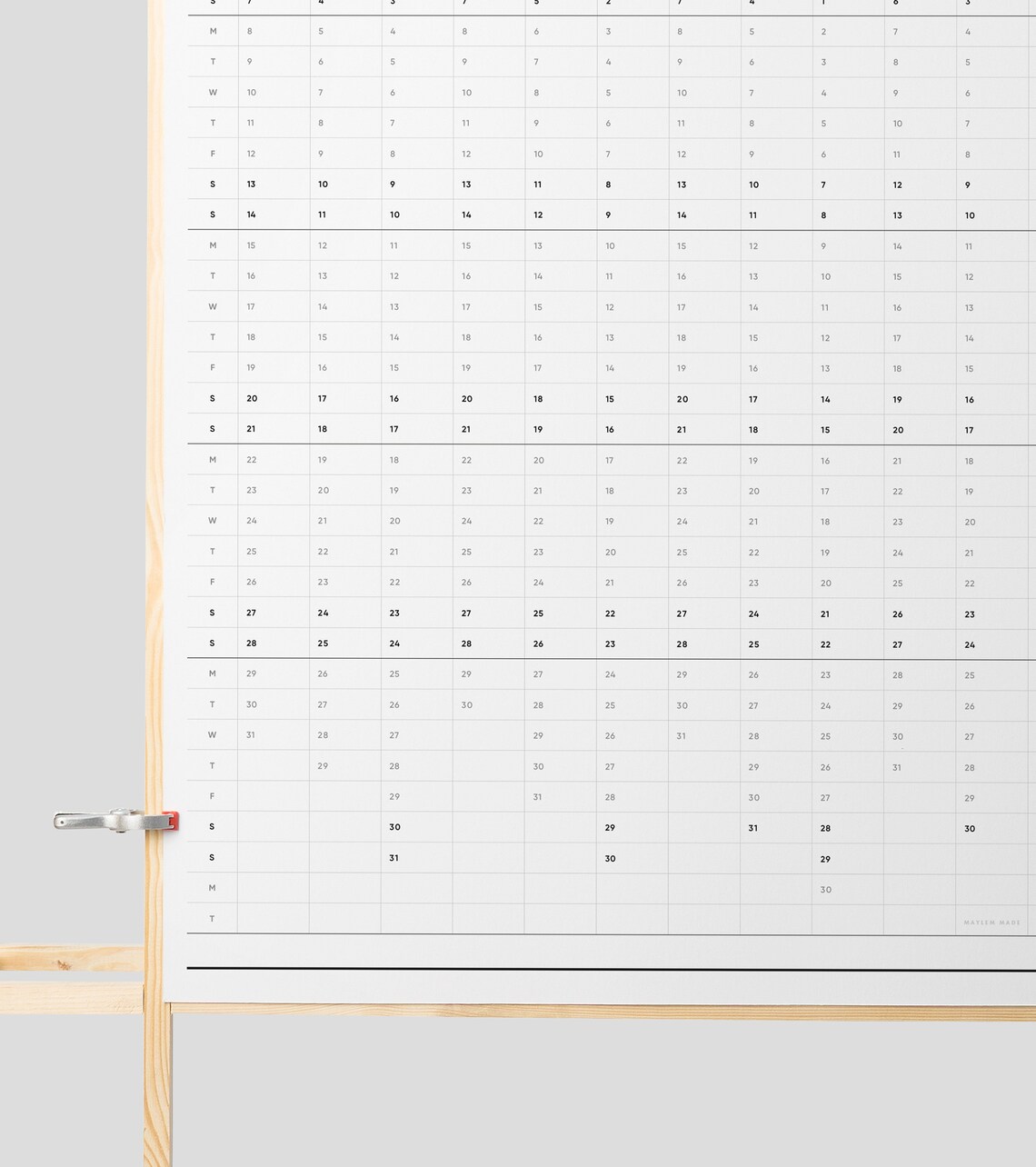 Printable PDF 2024 Minimal Portrait Wall Planner A2 & A1 Full Year ...