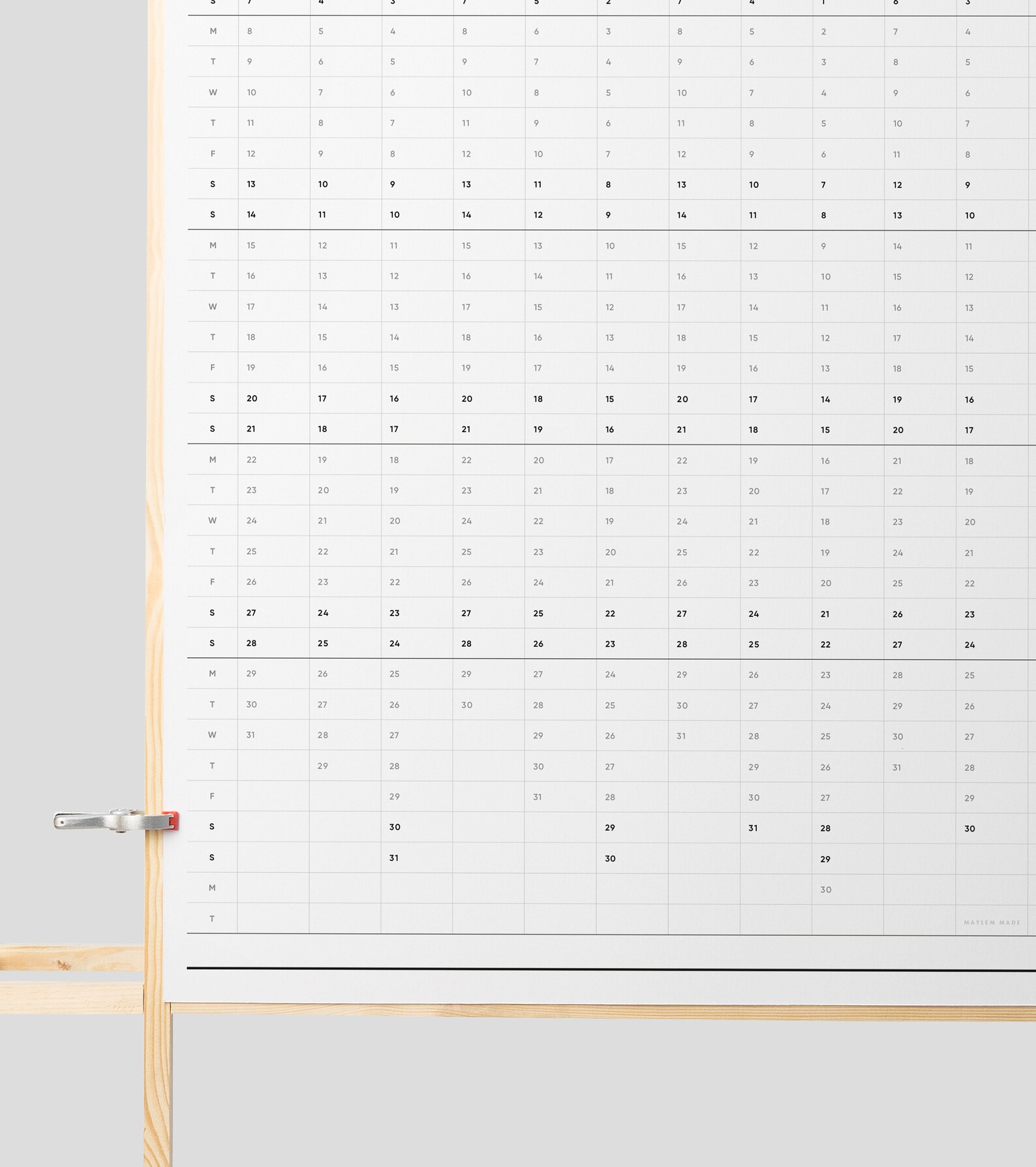 Printable PDF 2024 Minimal Portrait Wall Planner A2 & A1 Full Year ...
