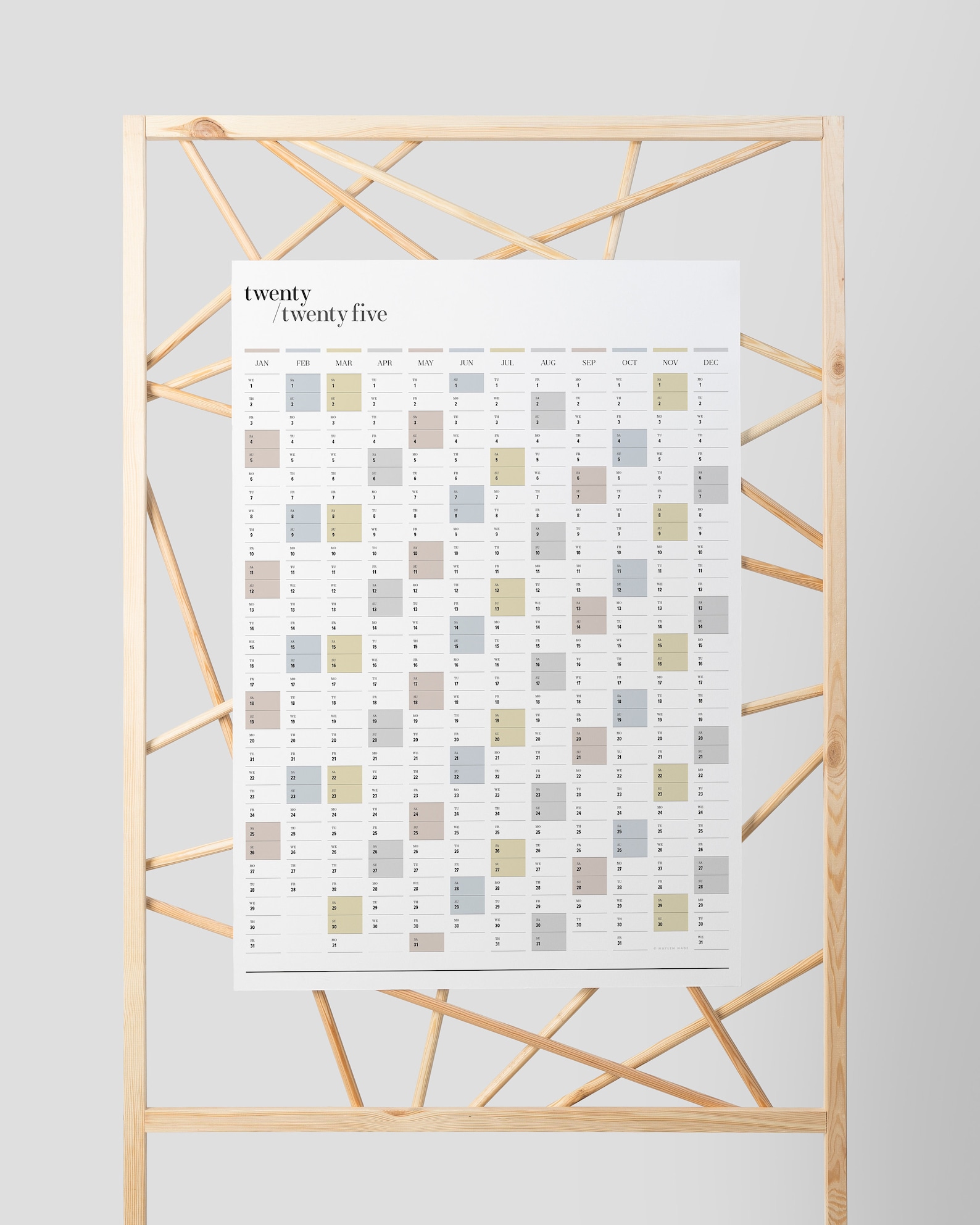 Printable PDF A2 Wall Planner Duo 2024 2025 Portrait Wall Calendar 12 ...