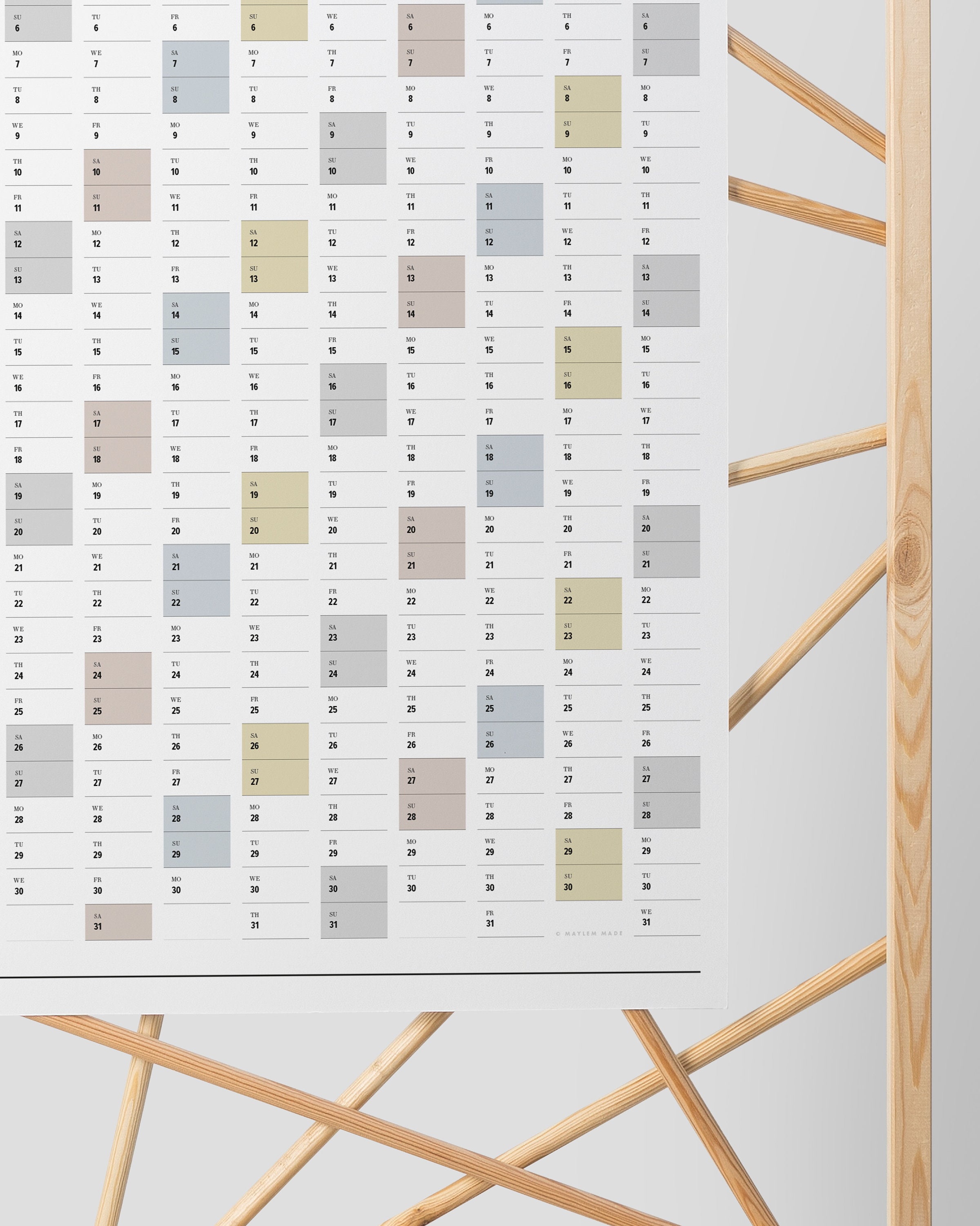 Printable PDF A2 Wall Planner Duo 2024 2025 Portrait Wall Calendar 12 ...