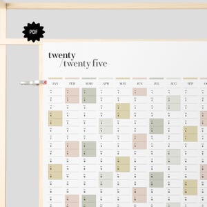 2025 Portrait Wall Planner | Printable PDF | A2 & A1 Yearly Calendar ...