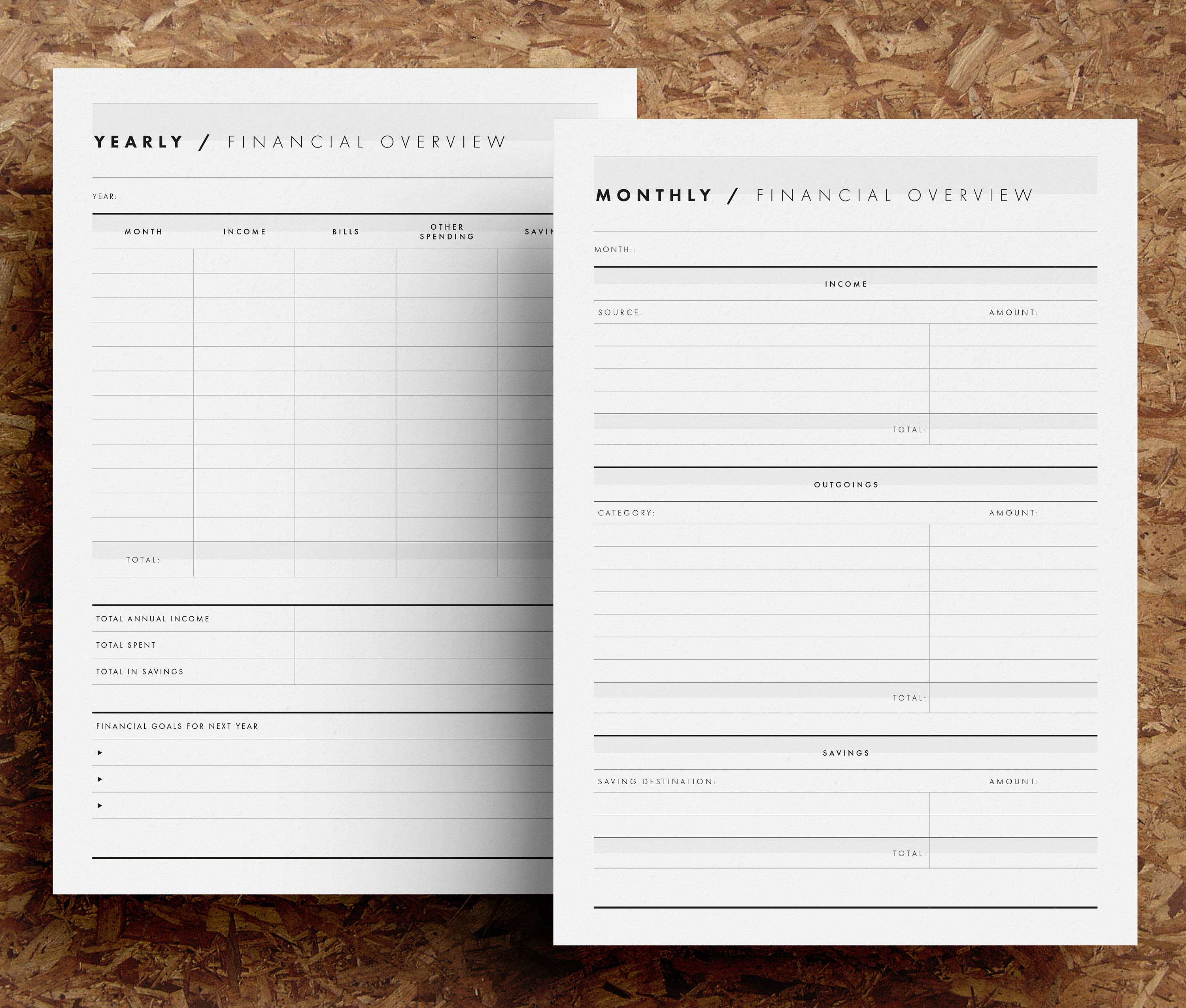 Printable Financial Planner Bundle | Spending & Budget Tracker | Bill ...