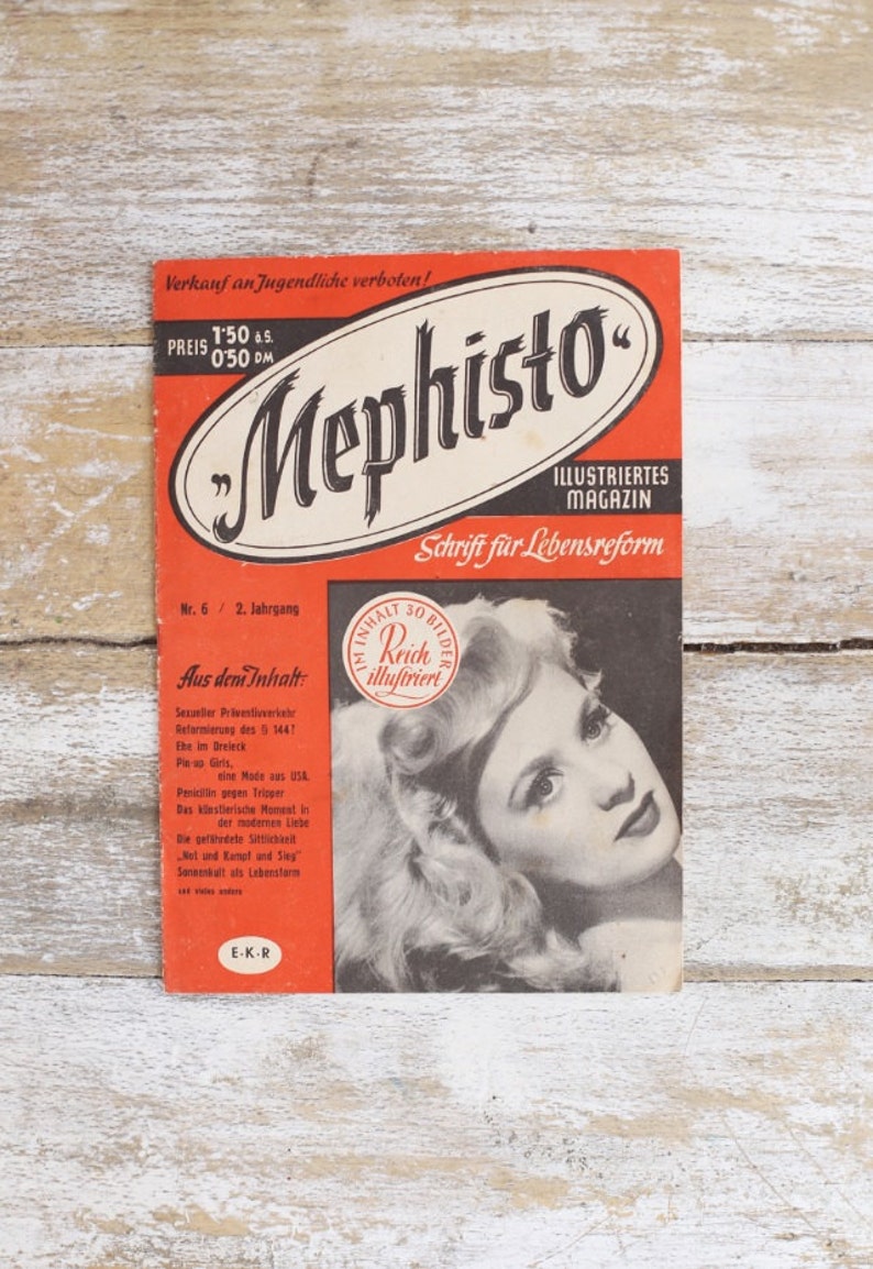Mephisto, Vintage Austrian Adult Magazine Vintage Pin Ups Retro ...
