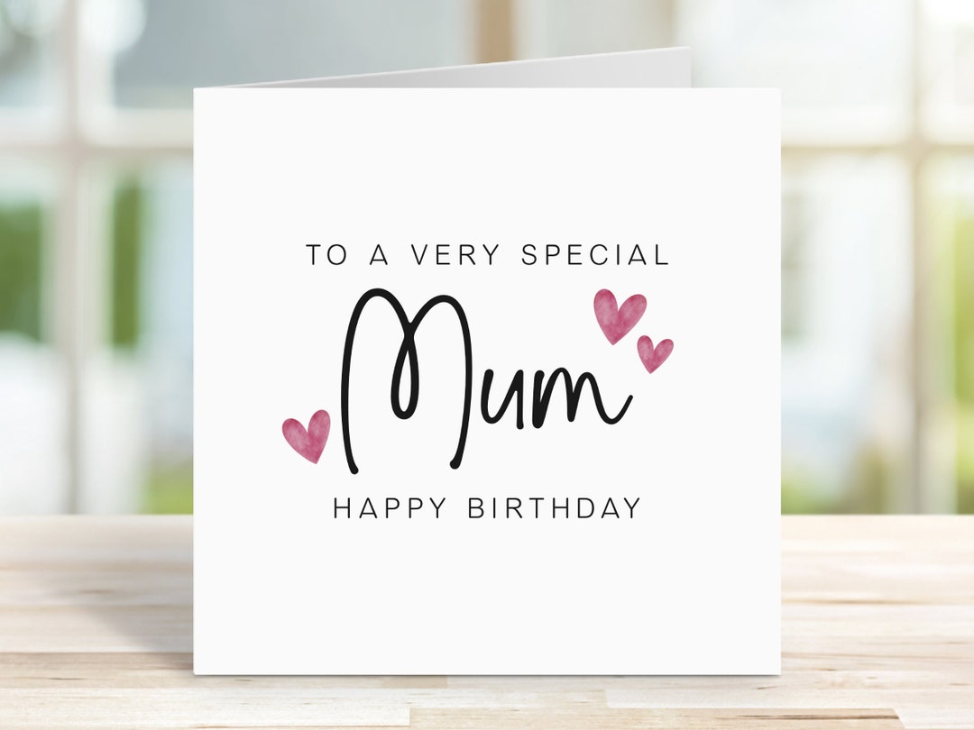Mum Birthday Card Mummy Greetings Card to A Very Special - Etsy