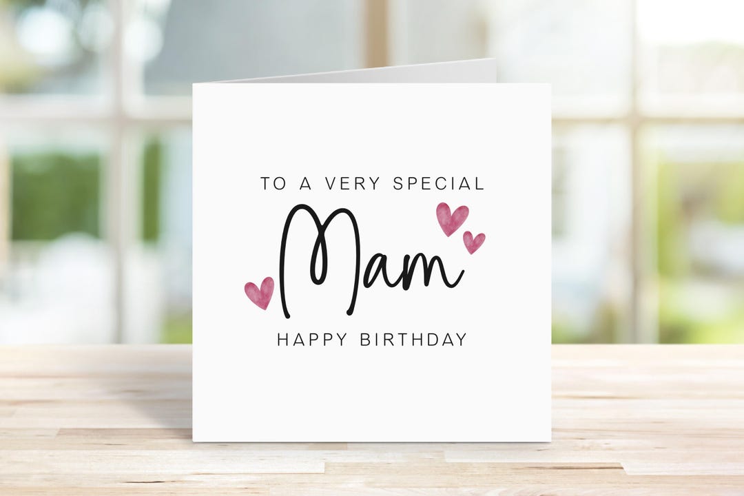 Personalised Mam Birthday Card ~ Simple Hearts Designs ~ Mammy Cards ...