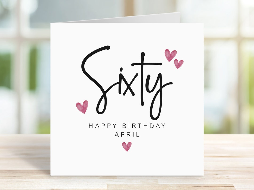 Personalised 60th Birthday Card Sixty Greetings Card Red/pink Hearts ...