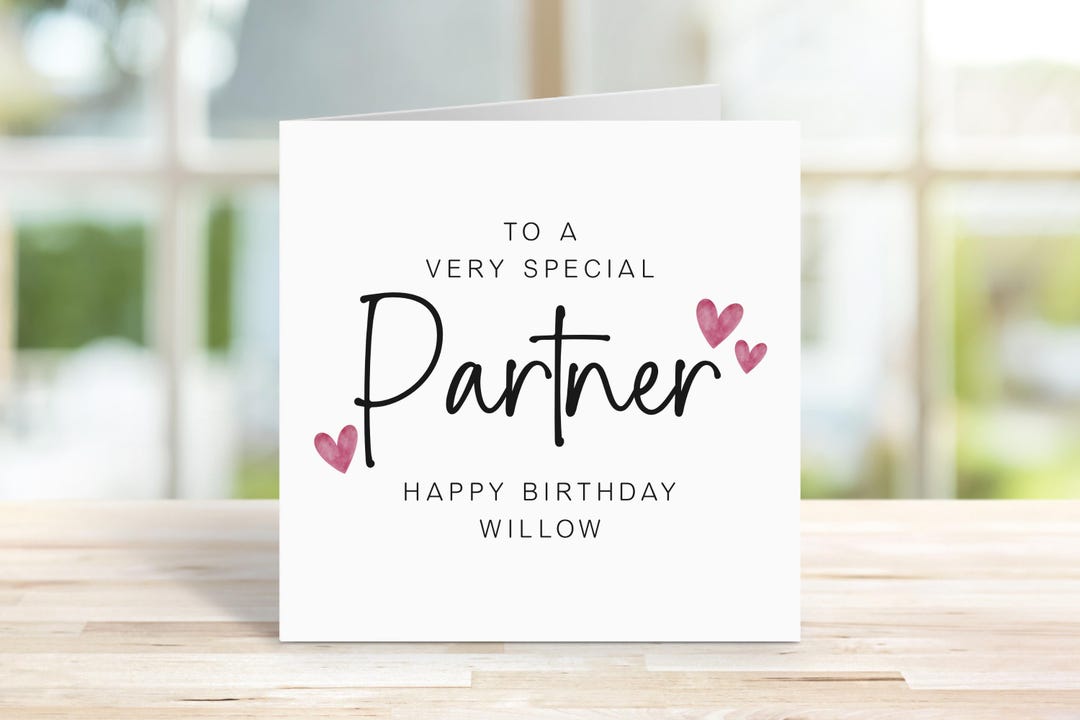 Personalised Partner Birthday Card ~ Simple Hearts Designs ~ Cards for ...