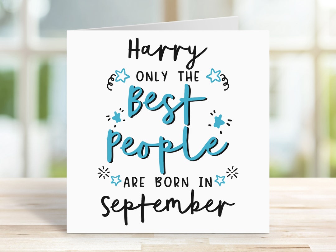 Personalised September Birthday Card Only the Best People - Etsy