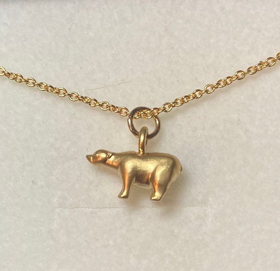 Bear necklace. Gold bear necklace. Silver bear necklace. Polar | Etsy