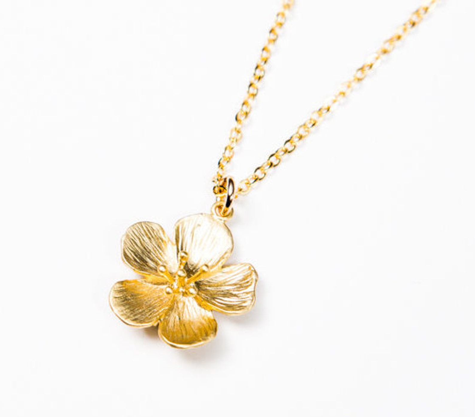 Gold Flower Necklace. Necklace in Gift Box. | Etsy