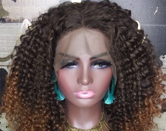 Middle Part Curly Wig - Etsy