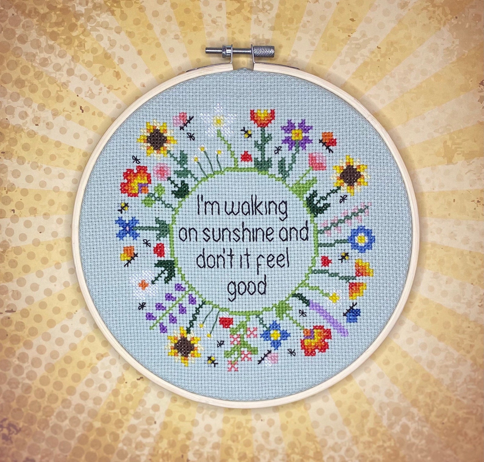 Sunshine & Sunflowers Modern Cross Stitch Kit - Etsy