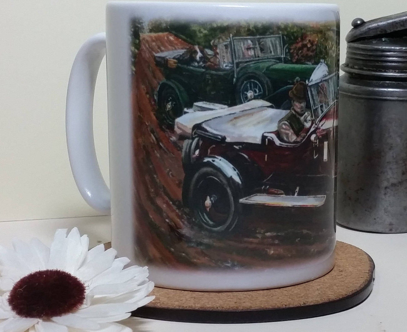 Classic Car Mug-Racing Car Mug-Sunbeam & Bentley Mug-Art Mug Signed by ...
