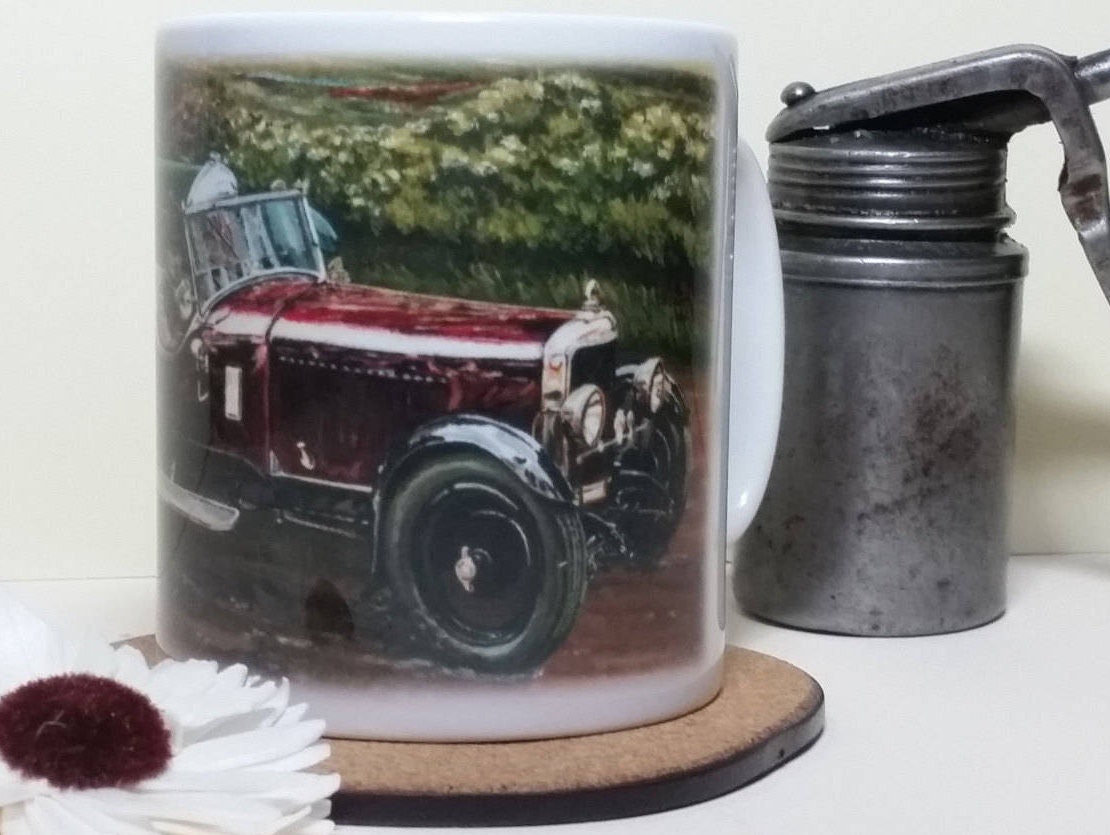 Classic Car Mug-Racing Car Mug-Sunbeam & Bentley Mug-Art Mug Signed by ...