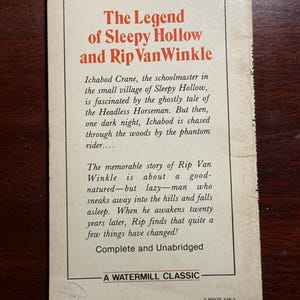 The Legend of Sleepy Hollow Rip Van Winkle Washington Irving 1980 1980s ...