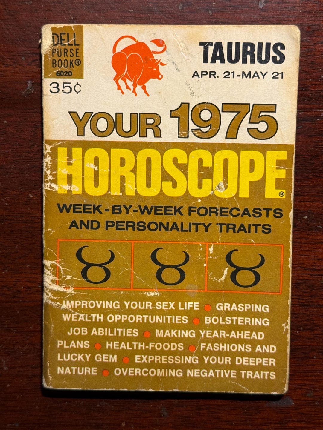 Taurus 1975 Horoscope Dell Purse Book Astrology 1975 1970s Vintage ...