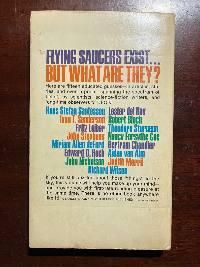 Flying Saucers in Fact and Fiction Hans Stefan Santesson Ufos 1968 ...