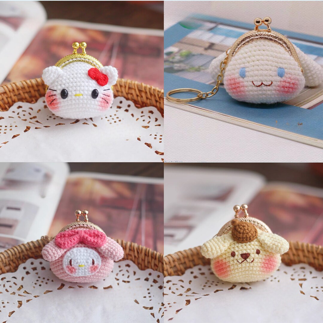 Crotchet Sanrio Keychain Pouch my Melody, Hello Kitty, Pompompurin ...