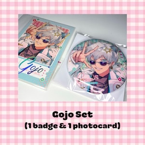 Jujutsu Kaisen Badge and Photocard Set Megumi, Gojo & Geto Satoru ...