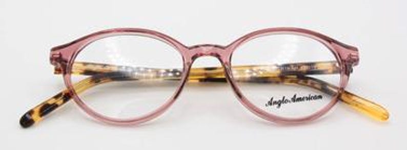 Anglo American Panto Shaped Two Tone Pink and Tortoiseshell Effect ...