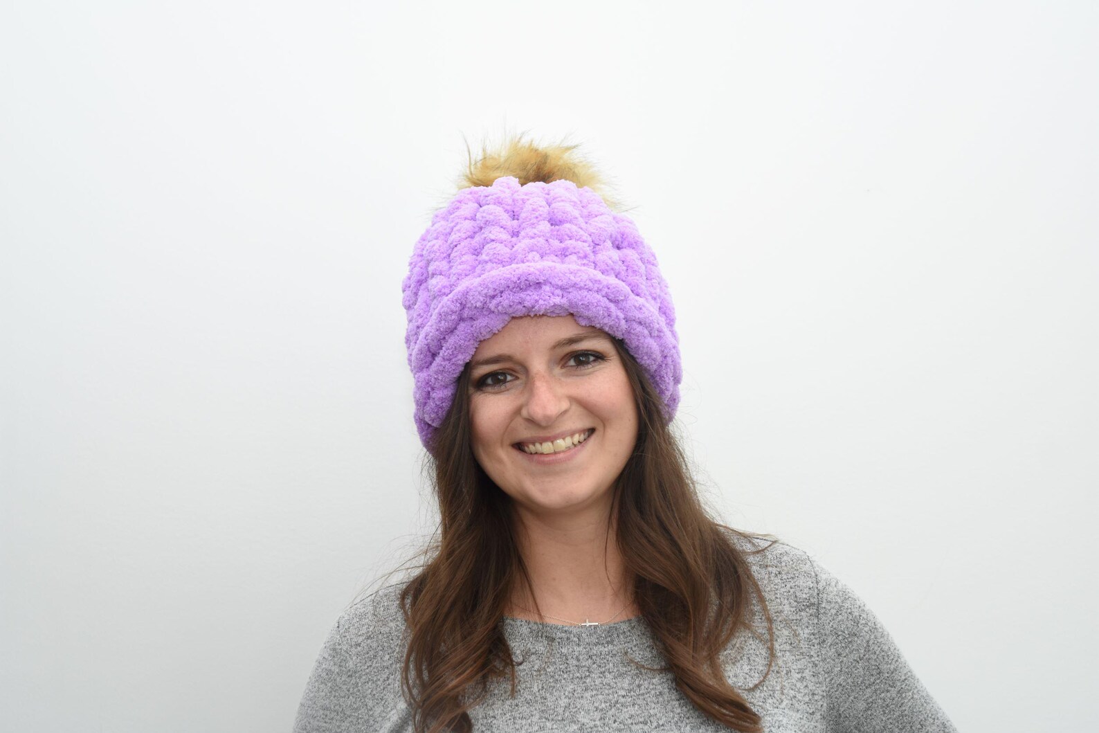 DIY Knit Kit, Hand Knit Kit, Chunky Knit Hat Kit, Soft Chenille Beanie ...