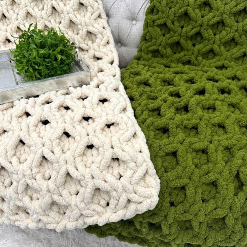 Hand Knit Throw - Etsy