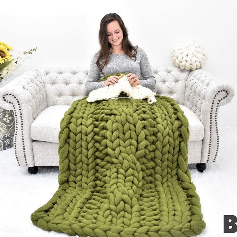 Giant Knit Blanket - Etsy