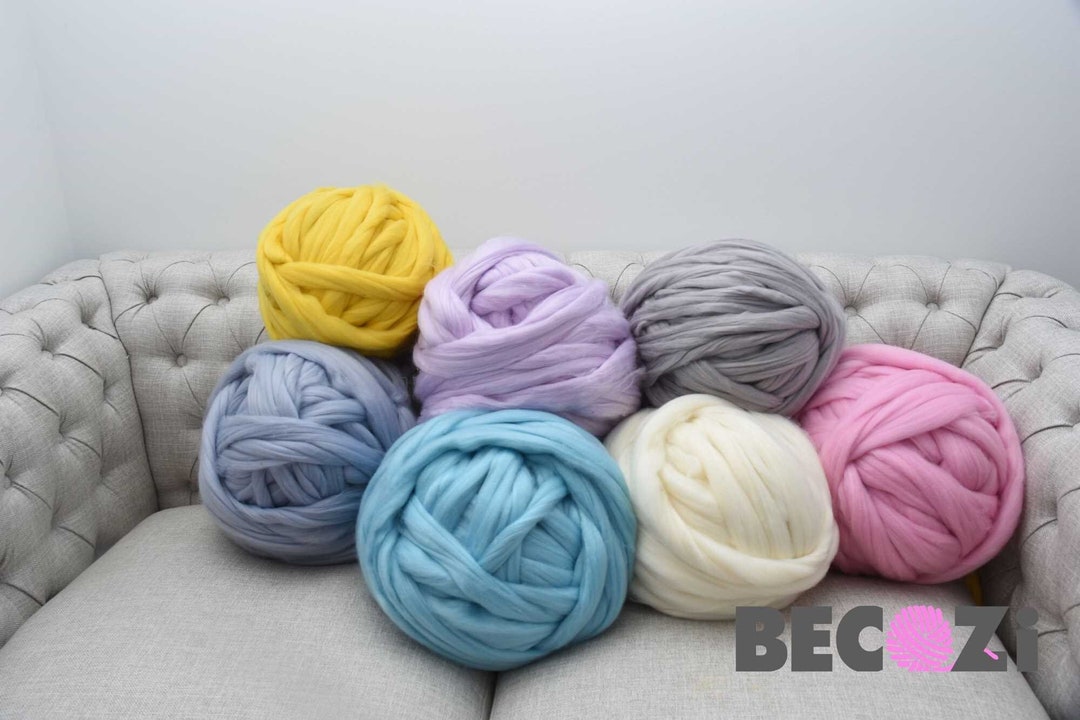 Chunky Knit Yarn, Chunky Vegan Yarn, Super Bulky Yarn, Hand Knitting ...